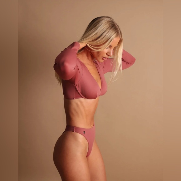 Stacci Athletics | Swim | Stacci Pink Long Sleeve Bikini Set | Poshmark